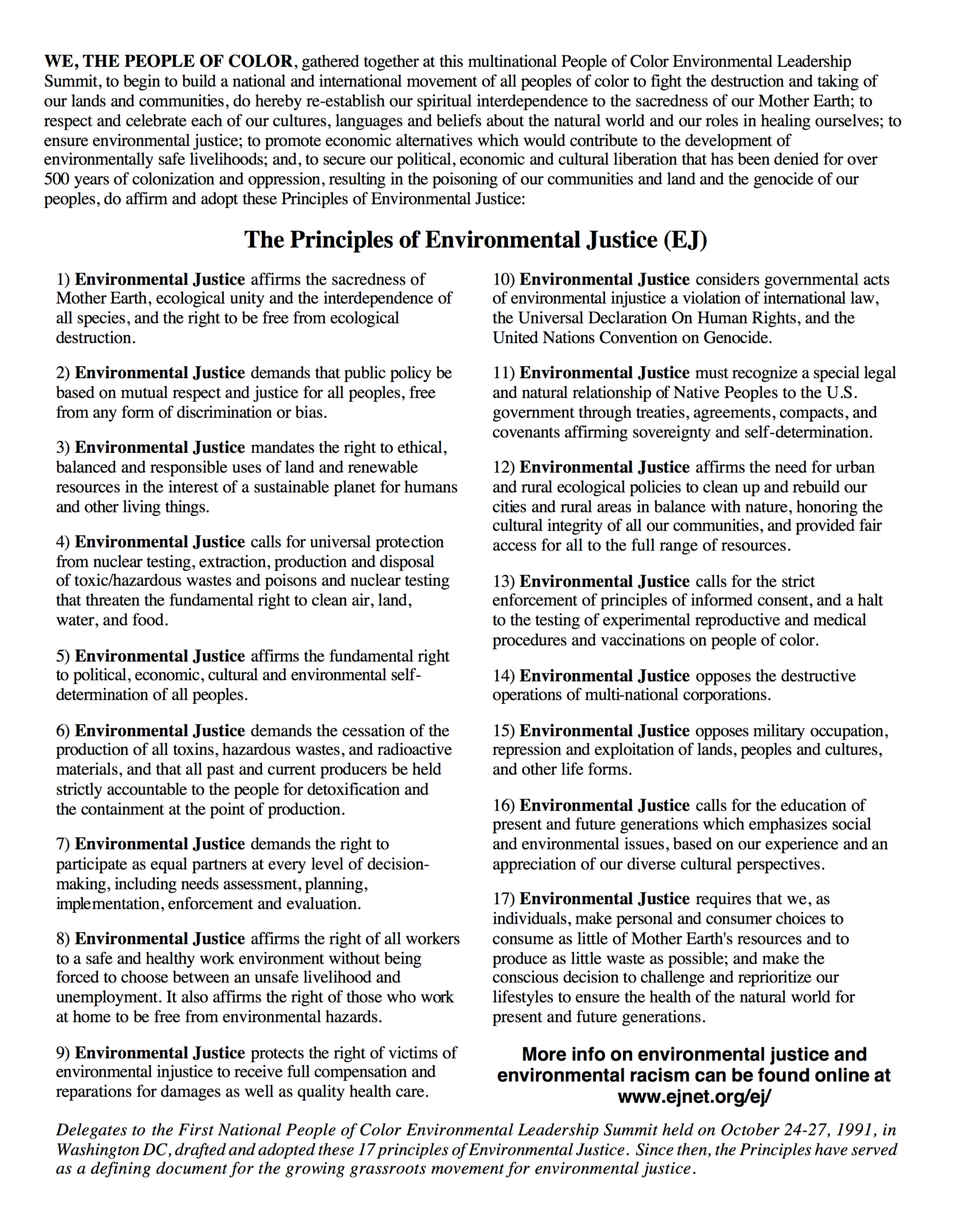 The History of the Environmental Justice Movement - SpaceshipOne